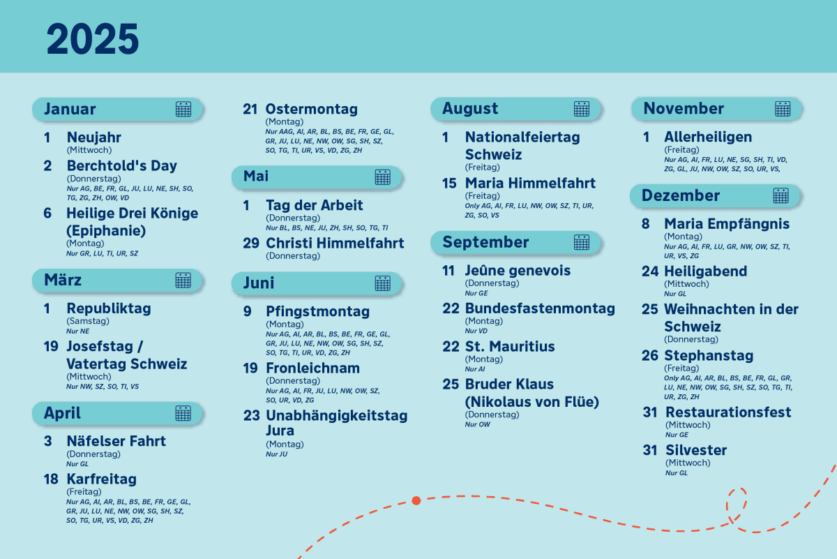 Feiertage in der Schweiz 2025 | MEININGER Hotels
